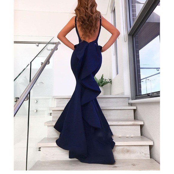Dresses | Straps Mermaid Ruffles Backless Evening Dress | Poshmark